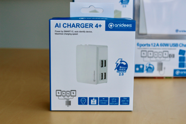 多孔 USB 充電 anidees 全新 QC 2.0 快充充電器 - C Jay Tech
